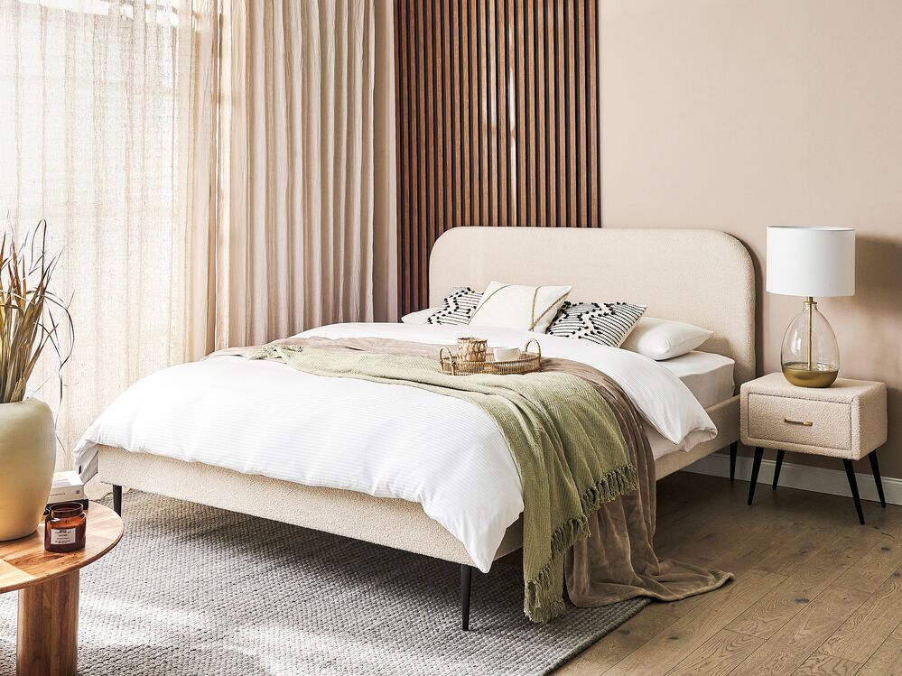 Bračni krevet 160 cm Faris (bež) (s podnicom) | Zondo.hr